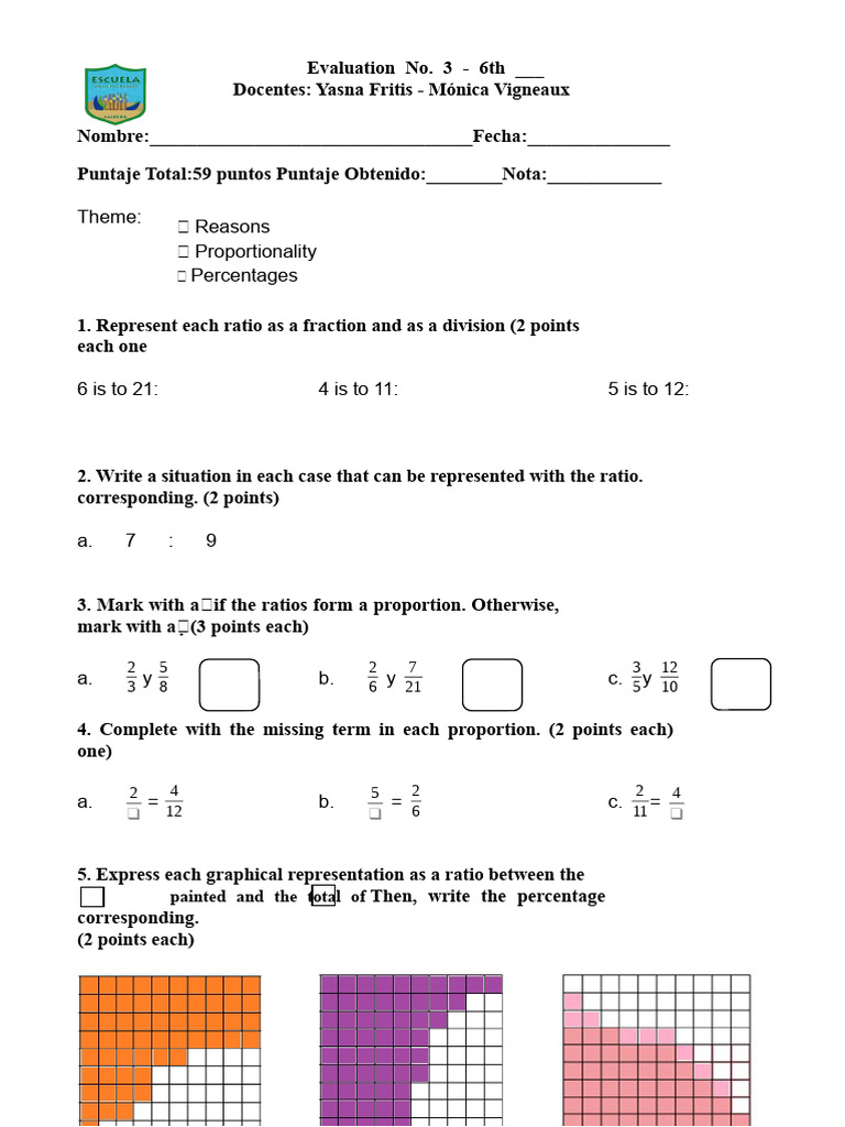 Ratio and Percentage Evaluation Guide | PDF | Percentage | Ratio