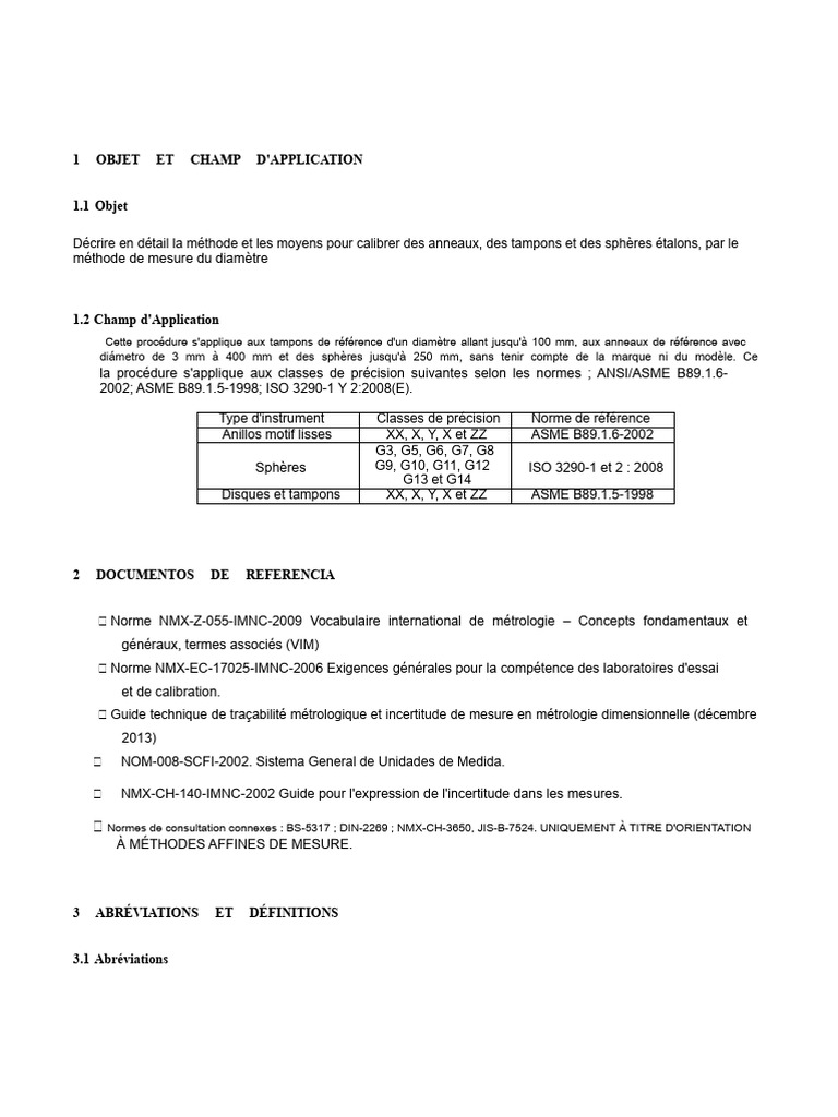 Calibration des anneaux et sphères étalons | PDF | Calibrage | Erreur ...