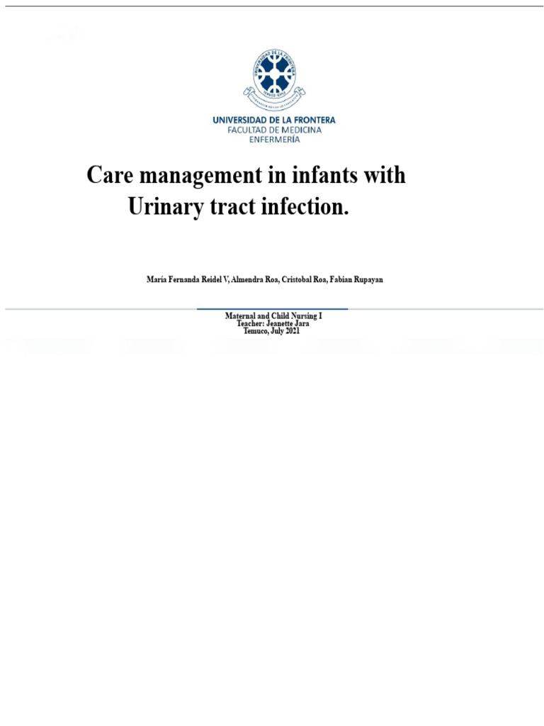 Infant Urinary Tract Infection Management | PDF | Urinary Tract ...