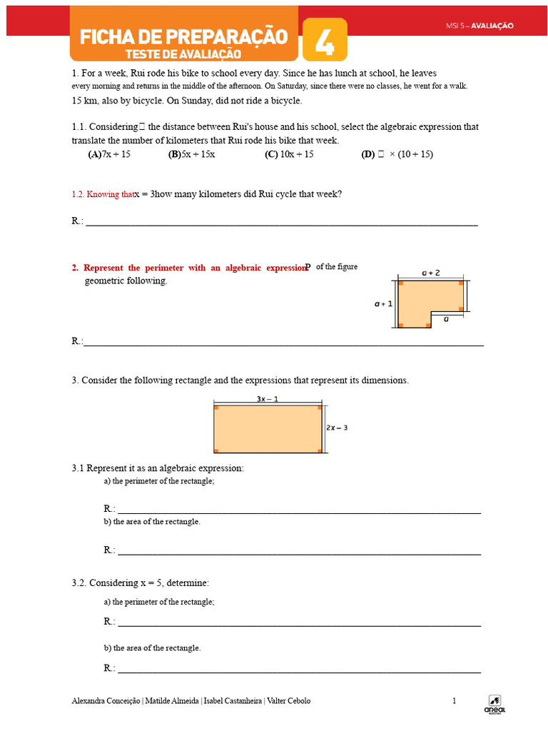 Algebraic Expressions 5th Grade | PDF | Mathematics | Mathematical Concepts