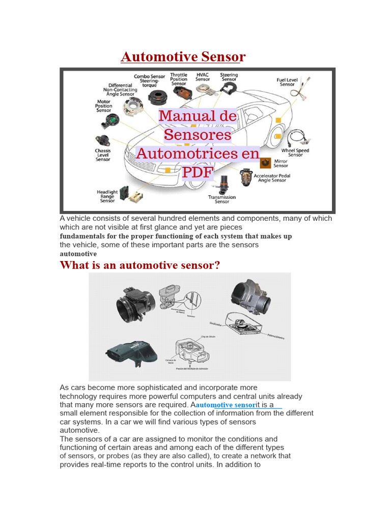 Automotive Sensors | PDF | Mechanical Engineering | Vehicle Technology