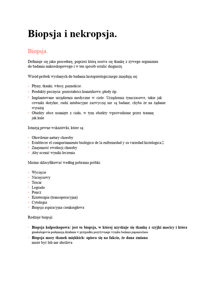 Biopsja I Nekropsja. | PDF