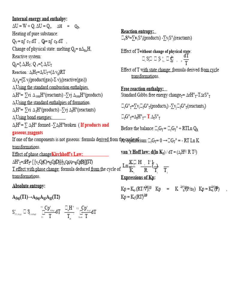 Thermochemistry Summary | PDF | Enthalpy | Chemical Reactions