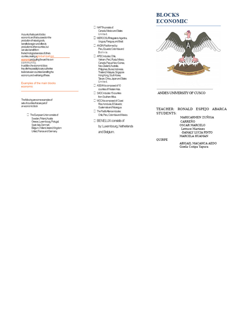 Overview of Global Economic Blocs | PDF | International Economic ...