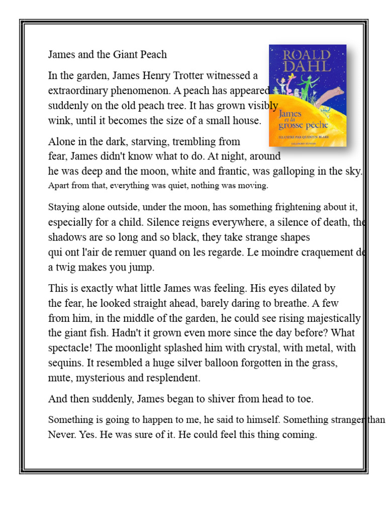 James and the Giant Peach Summary | PDF