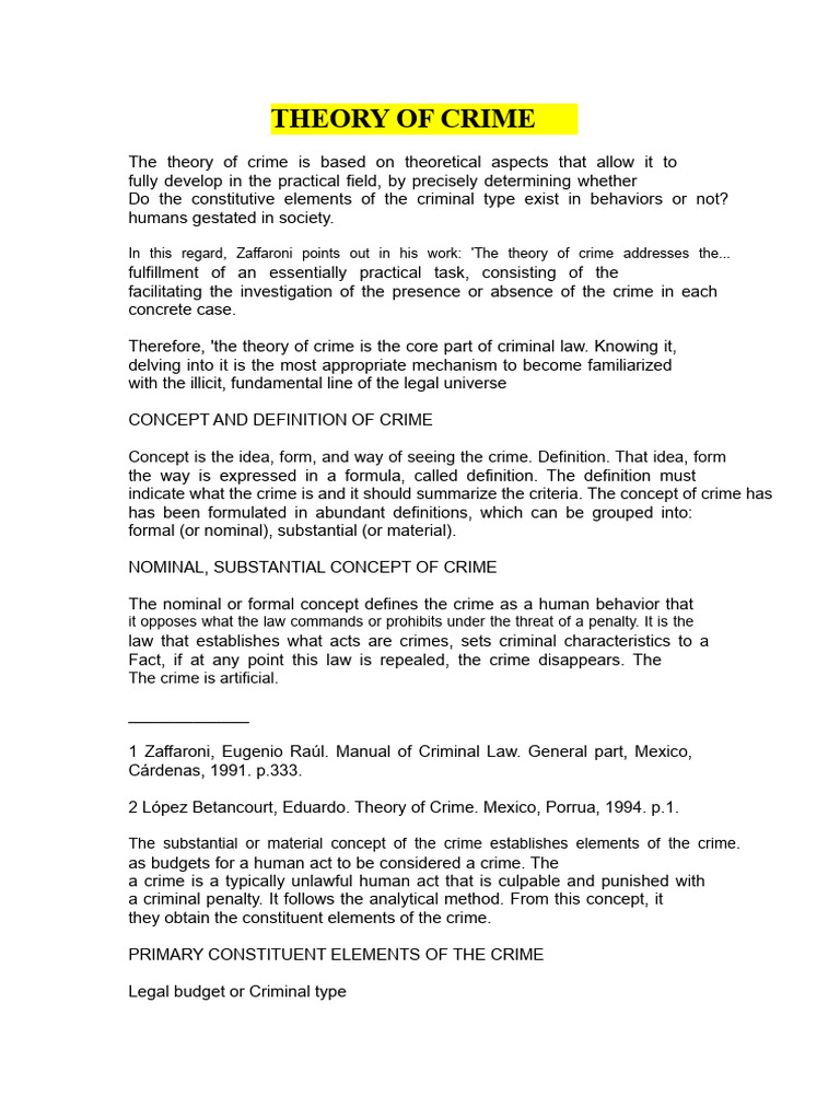 5.-Theory of Crime | PDF | Crimes | Crime & Violence