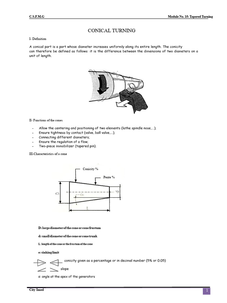 Conical Turning Techniques and Types | PDF | Mechanical Engineering