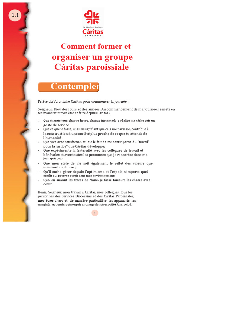 Formation et Organisation de Caritas Paroissiale | PDF | Paroisse ...