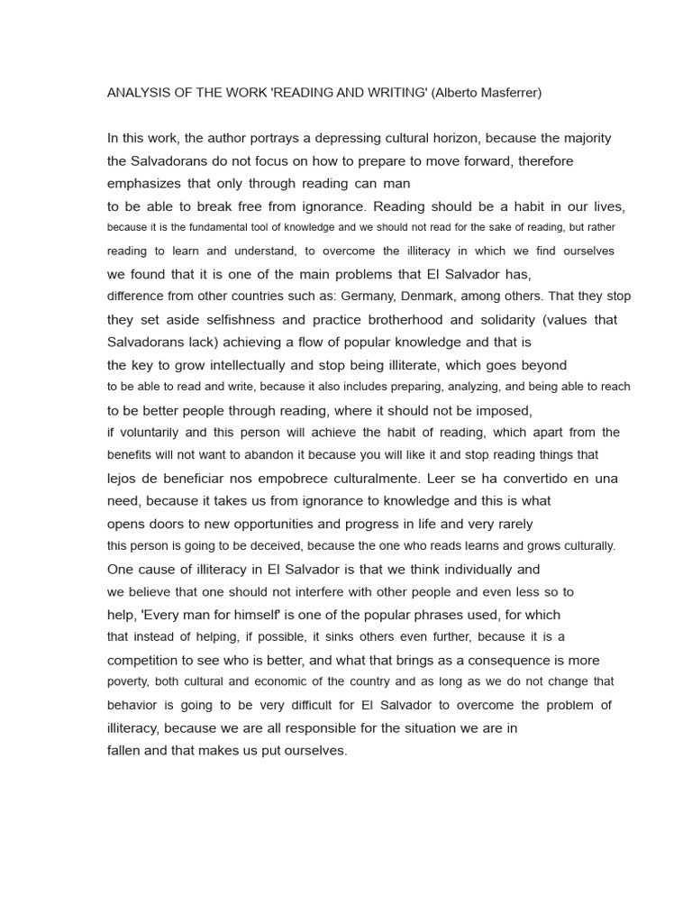Analysis of The Work Read and Write | PDF | Literacy