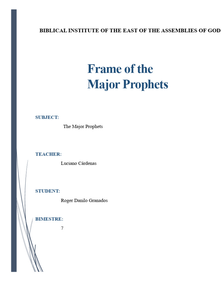 Table of The Major Prophets | PDF | Isaiah | Jeremiah