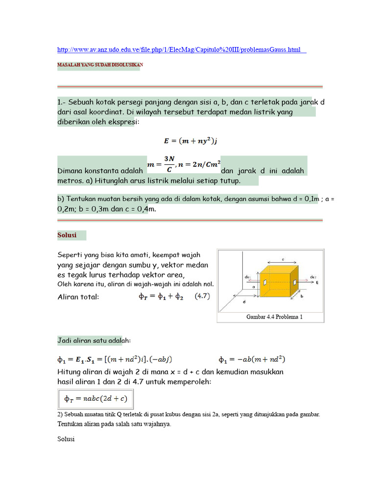 PROBLEMS SOLVED of Flow and Gauss Law | PDF