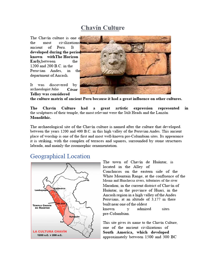 Overview of Chavín Culture in Peru | PDF