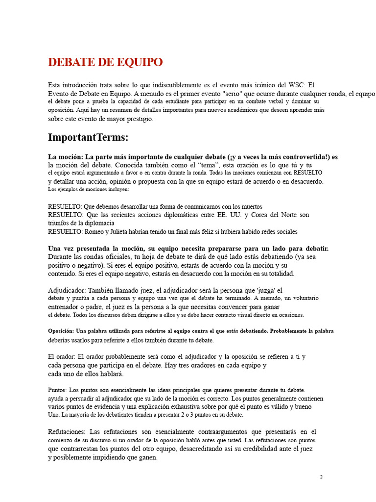 Guía de Debate Del Equipo (WSC) | PDF | Inmigración | Los Estados Unidos