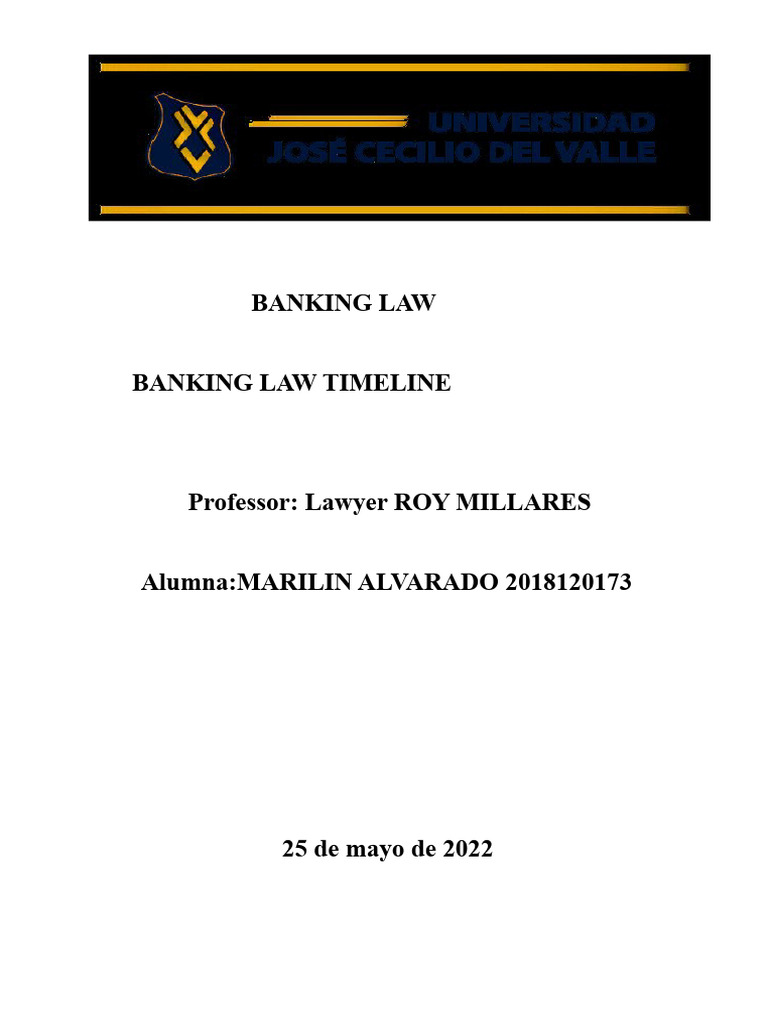 BANKING LAW Timeline | PDF | Banks | Stocks