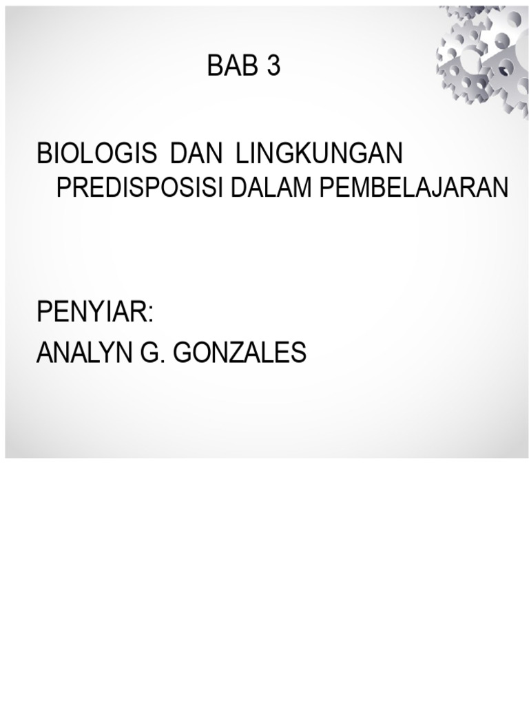 Predisposisi Biologis dan Lingkungan Pembelajaran | PDF