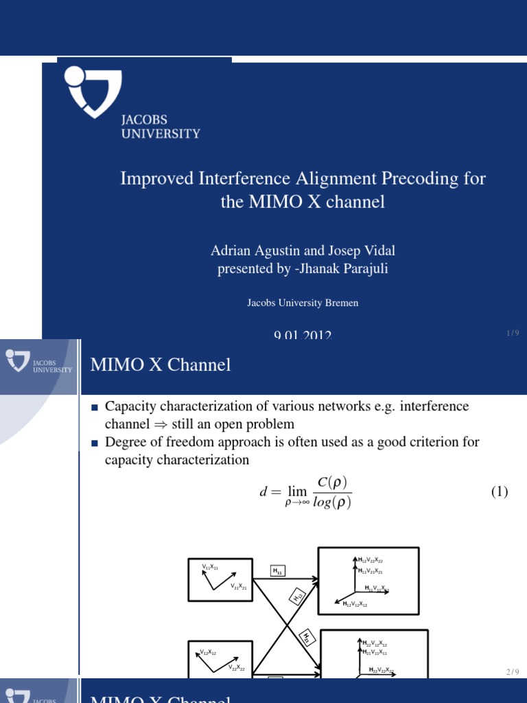 Improved Interference Alignment Precoding For The MIMO X Channel | PDF | Operator Theory ...