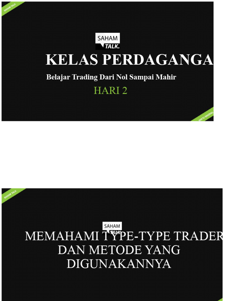 Tipe Trader dan Rencana Trading Efektif | PDF