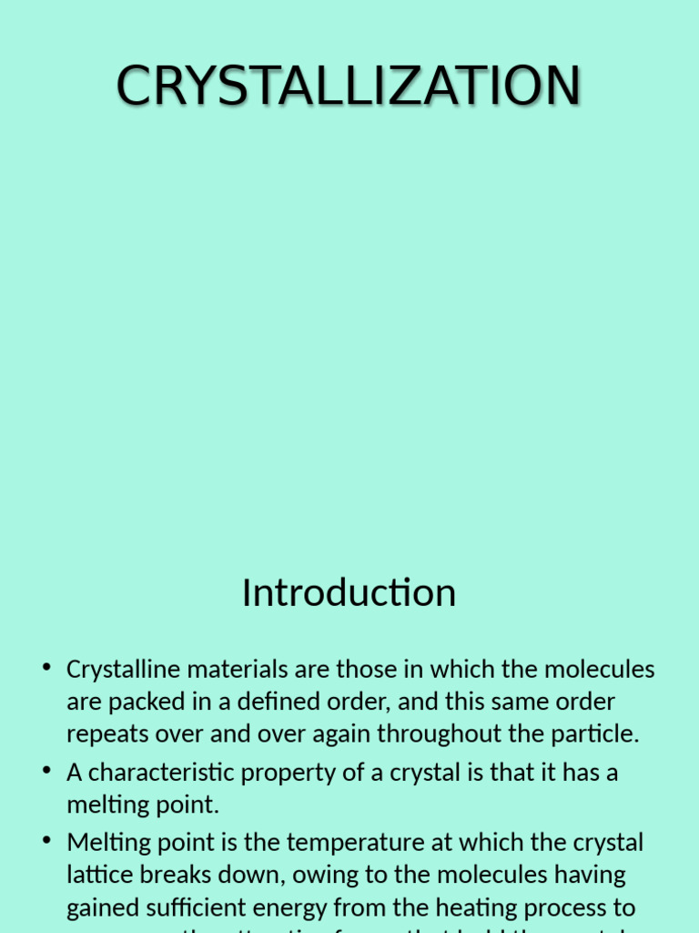 13 Crystallization | PDF | Crystallization | Crystal Structure