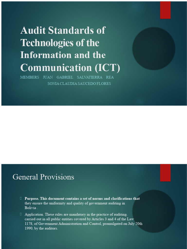 AUDIT STANDARDS FOR INFORMATION TECHNOLOGY AND COMMUNICATIONS (ICTs ...
