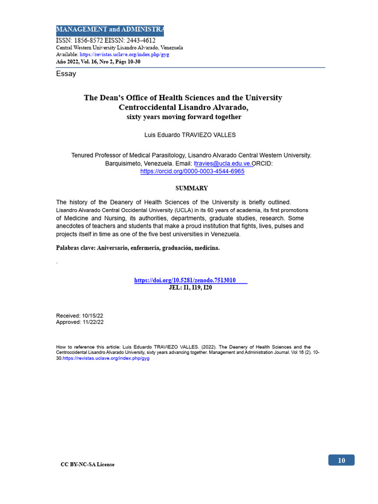 The Deanery of Health Sciences and UCLA, Sixty Years Advancing Together ...