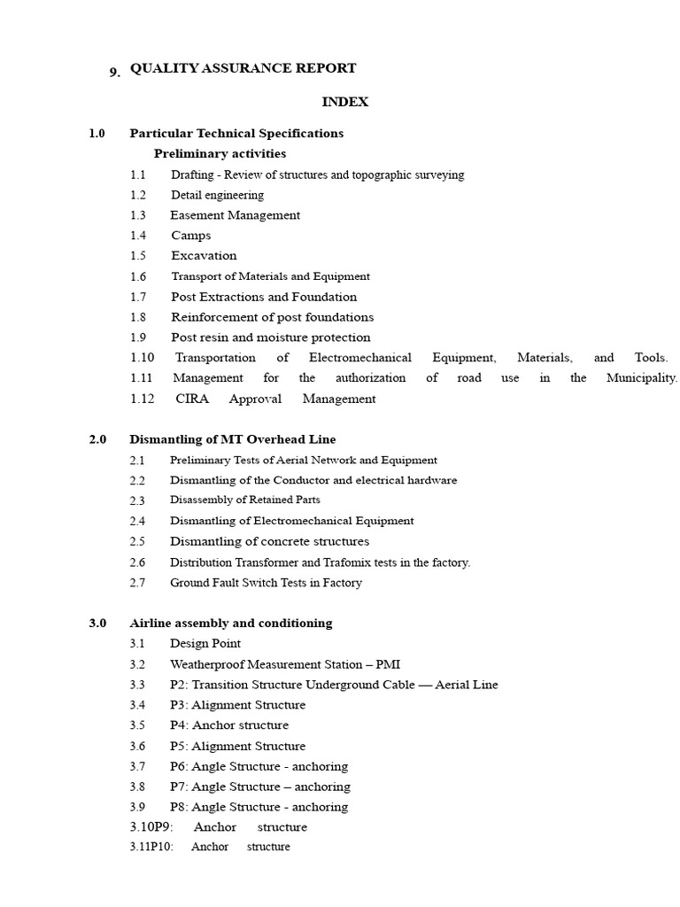 Quality Assurance Report | PDF | Insulator (Electricity) | Electrical ...