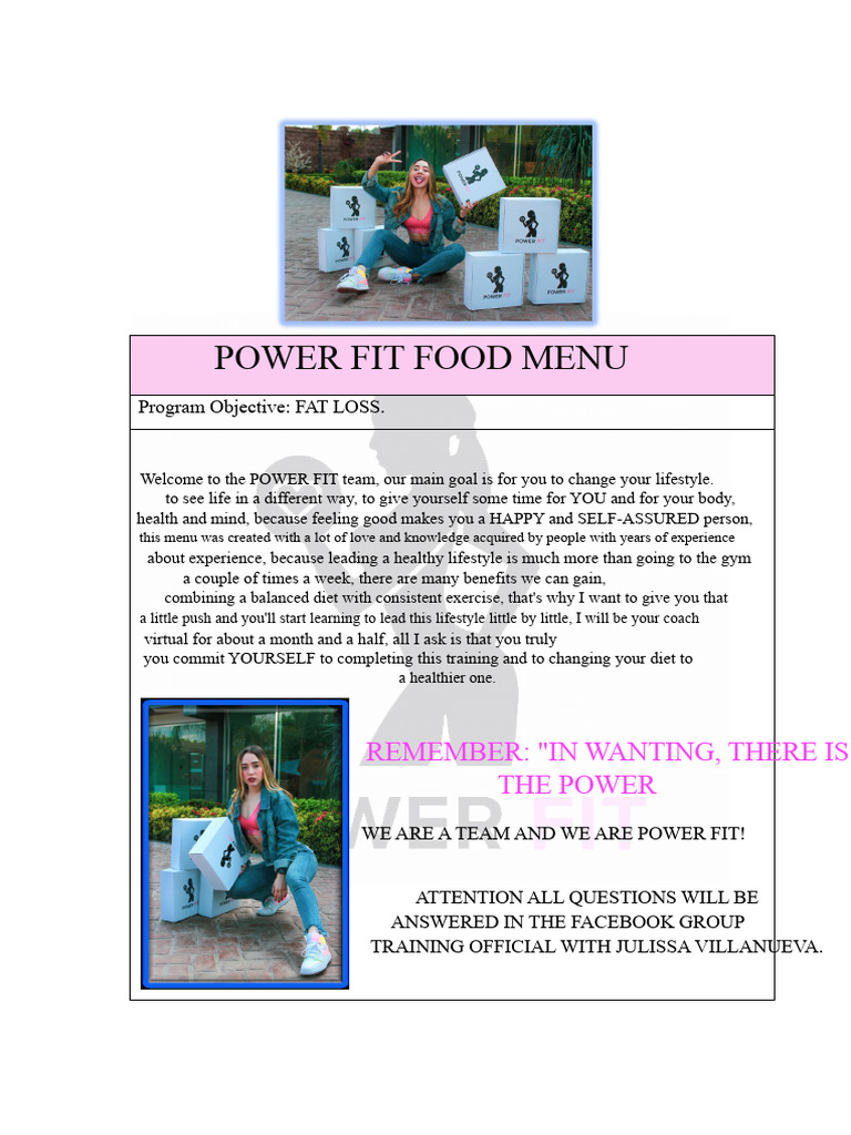 15-Day Power Fit Food Menu | PDF | Foods | Vegetables