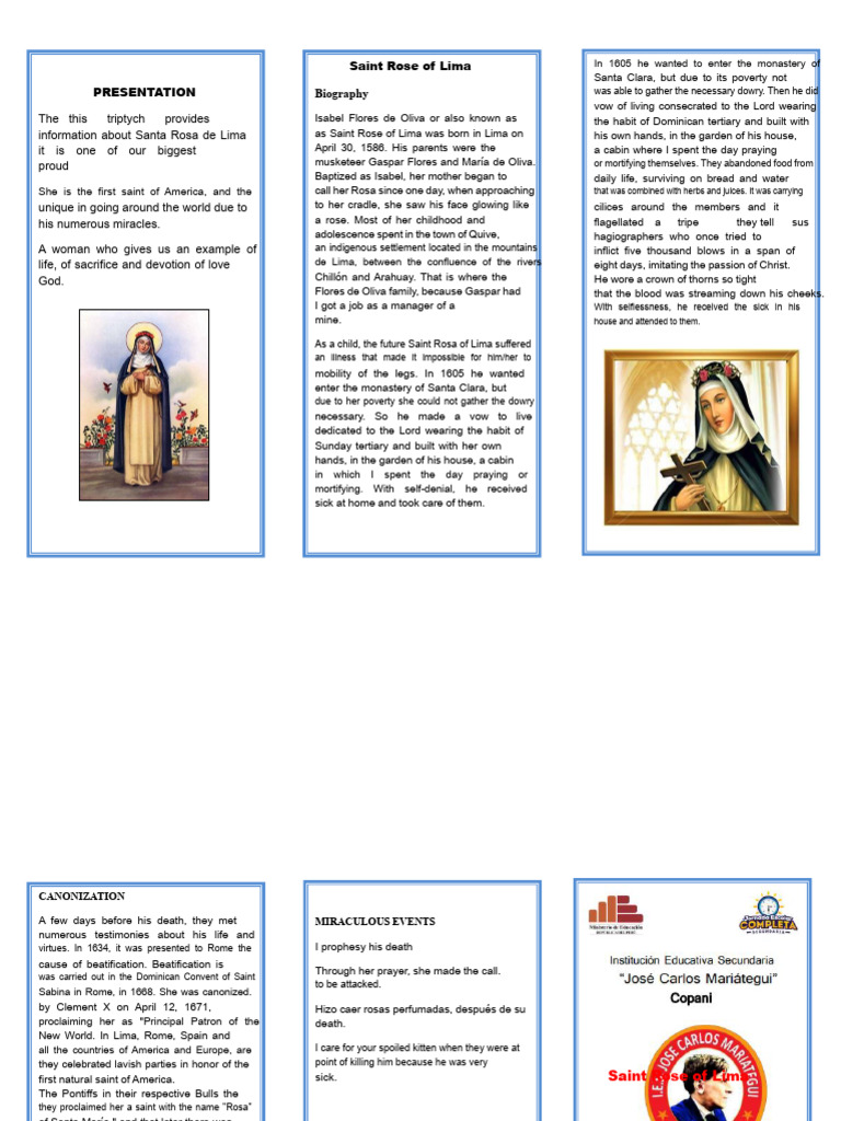 Life and Legacy of Saint Rose of Lima | PDF | Catholic Church