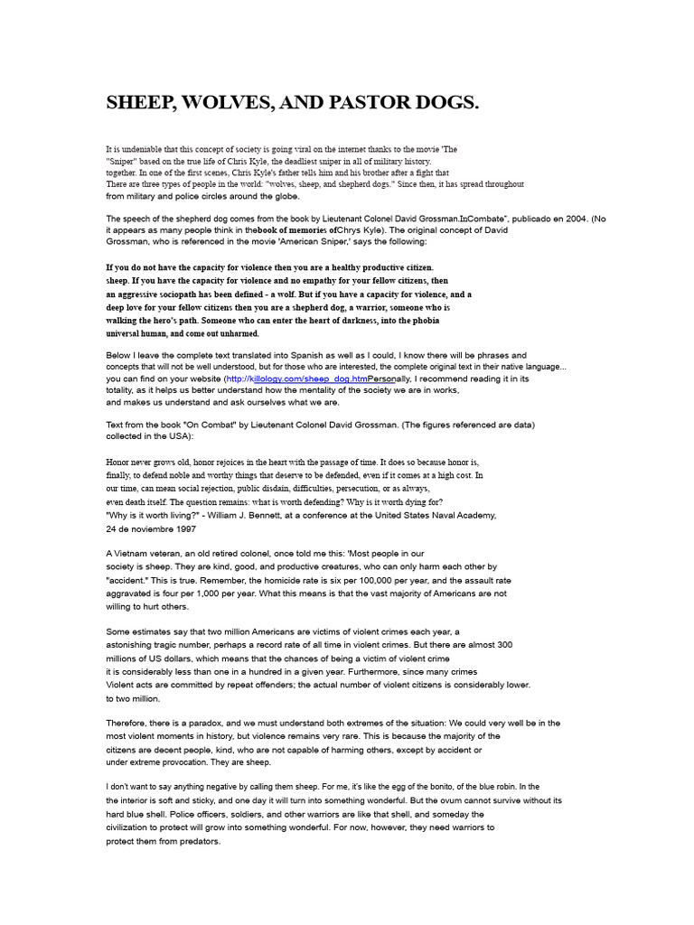 Wolves, sheep, and shepherd dogs. | PDF | Shepherd | Crimes