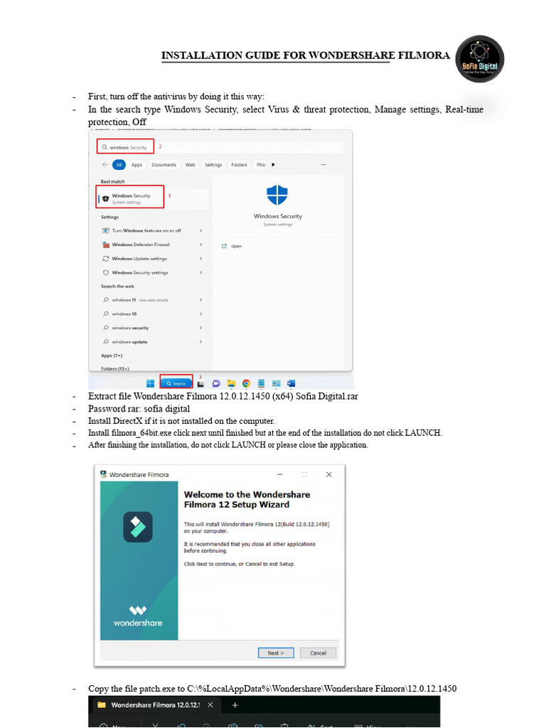 Filmora 12 Installation Instructions | PDF