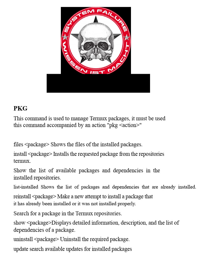 Essential Termux Commands Guide | PDF | Computer File | Directory ...