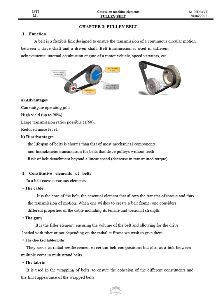 Pulley-Belt System Overview and Analysis | PDF | Belt (Mechanical ...