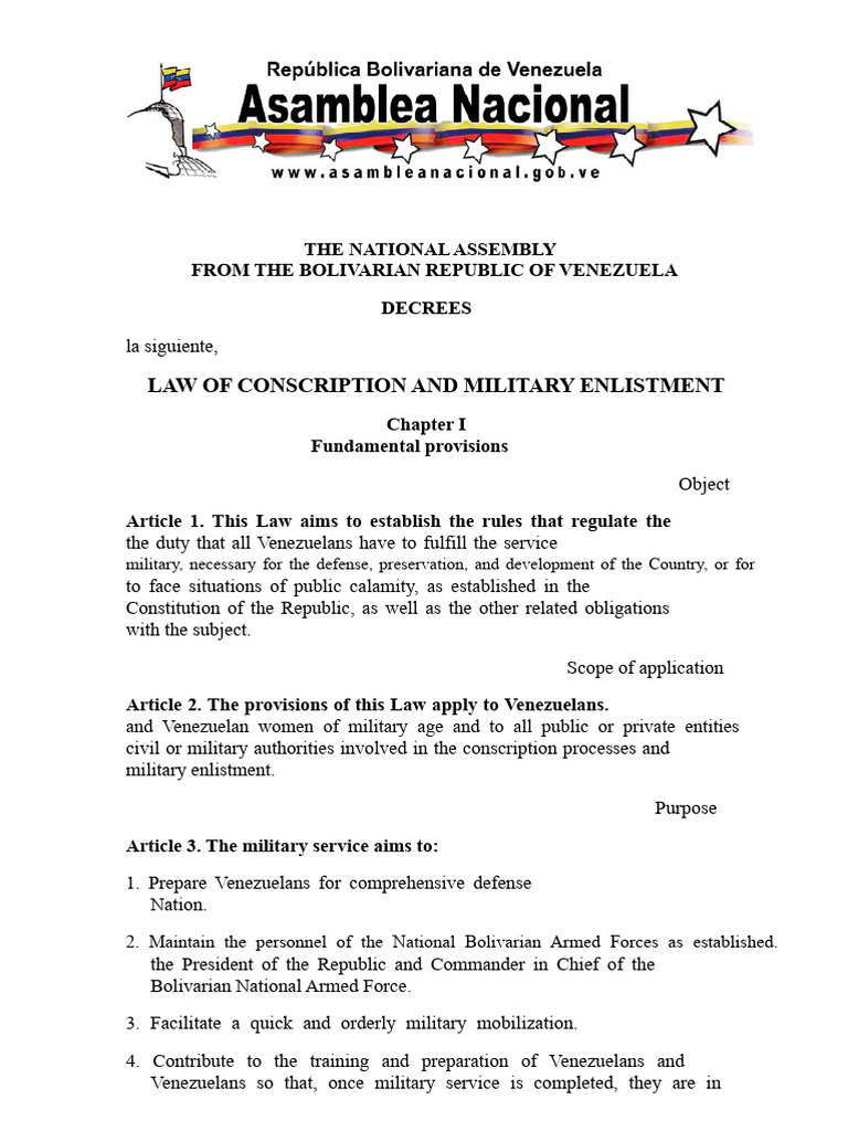 Military Conscription and Enrollment Law | PDF | Military Service ...