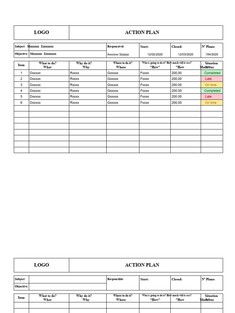 Action Plan Model Ready PDF Format | PDF