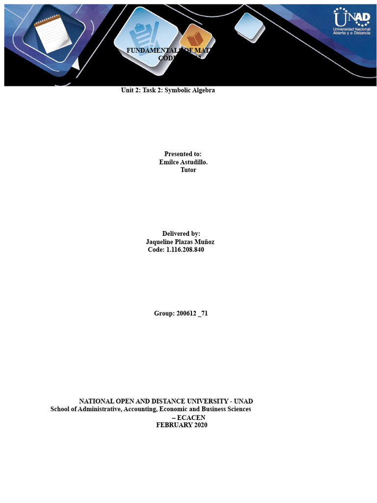 Task2 - Symbolic Algebra | PDF | Algebra | Equations