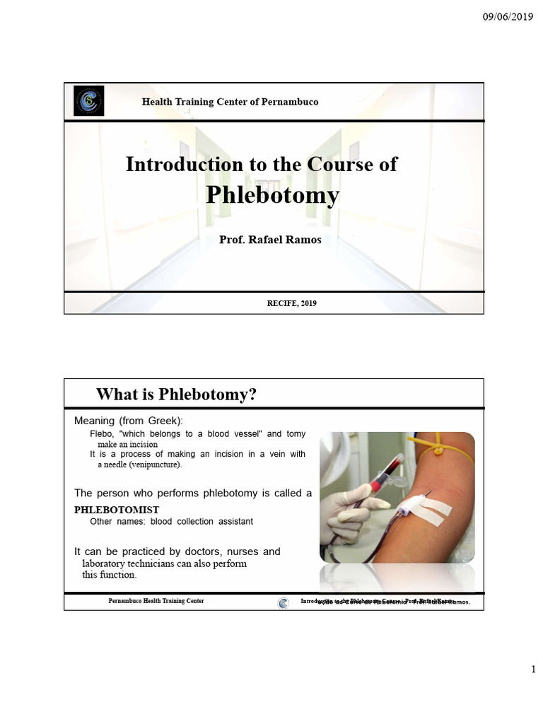 Introduction To Phlebotomy | PDF | Medicine | Clinical Medicine