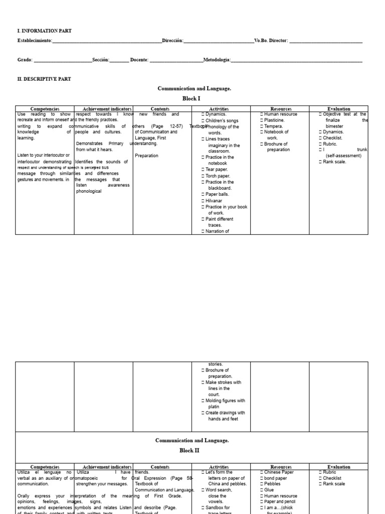First Grade Planning | PDF | Arithmetic | Communication