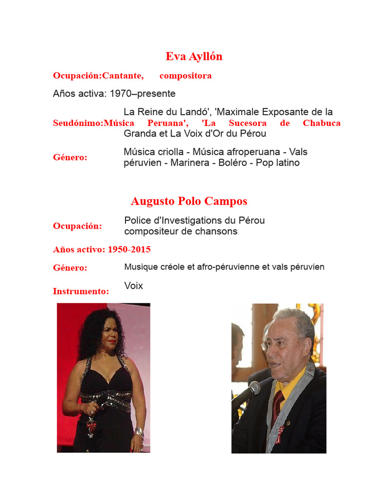 Eva Ayllón: Icono de la Música Peruana | PDF