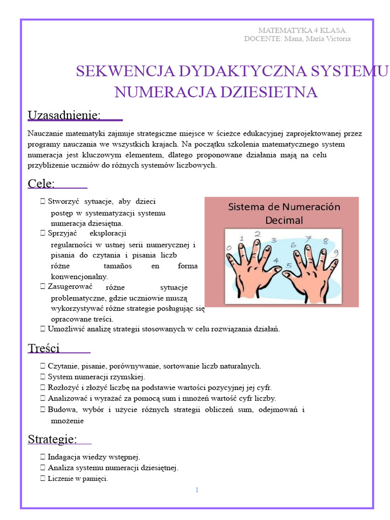 Numeracja 4 Klasa | PDF