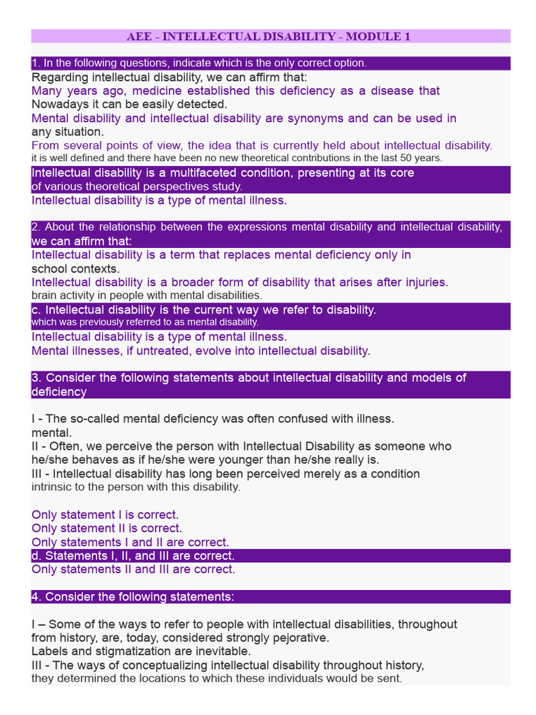 Intellectual Disability Education Overview | PDF | Disability ...