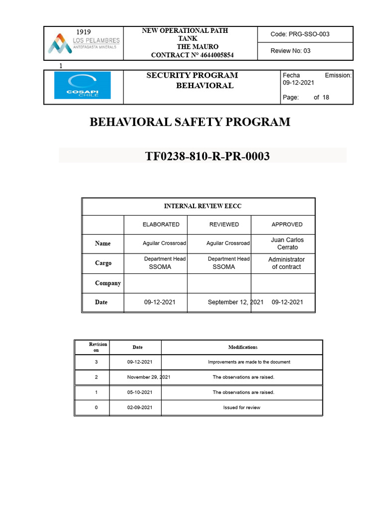 Behavioral Safety Program Guidelines | PDF | Information | Risk