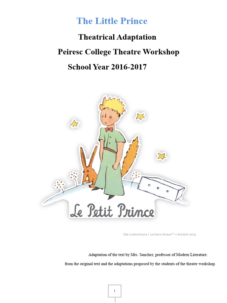 The Little Prince: Theatre Adaptation Guide | PDF | The Little Prince ...