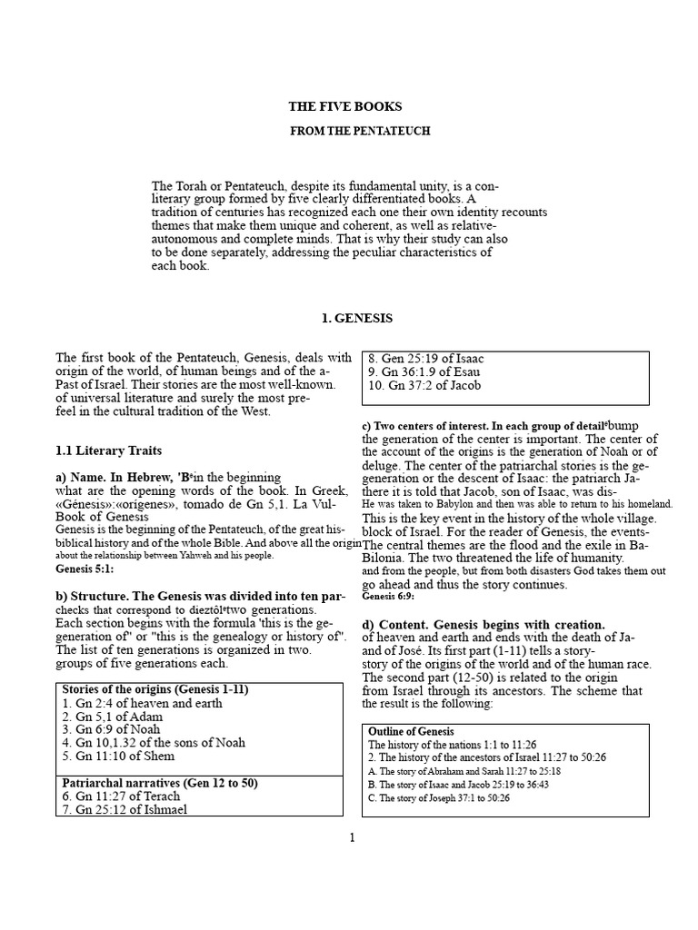 1.2 Noguez - Pentateuch | PDF | Book Of Genesis | The Exodus