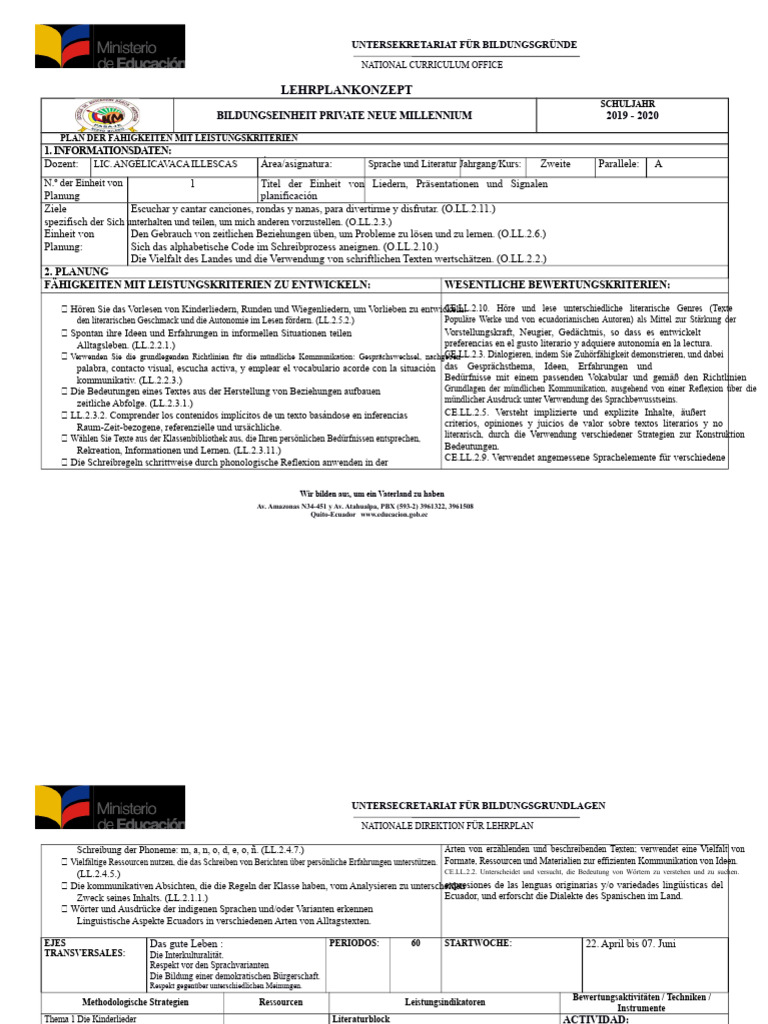 SPRACHE UND LITERATUR 1. EINHEIT | PDF