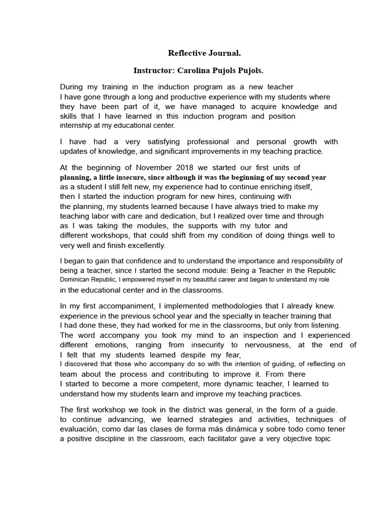 Reflective diary | PDF | Teachers | Pedagogy