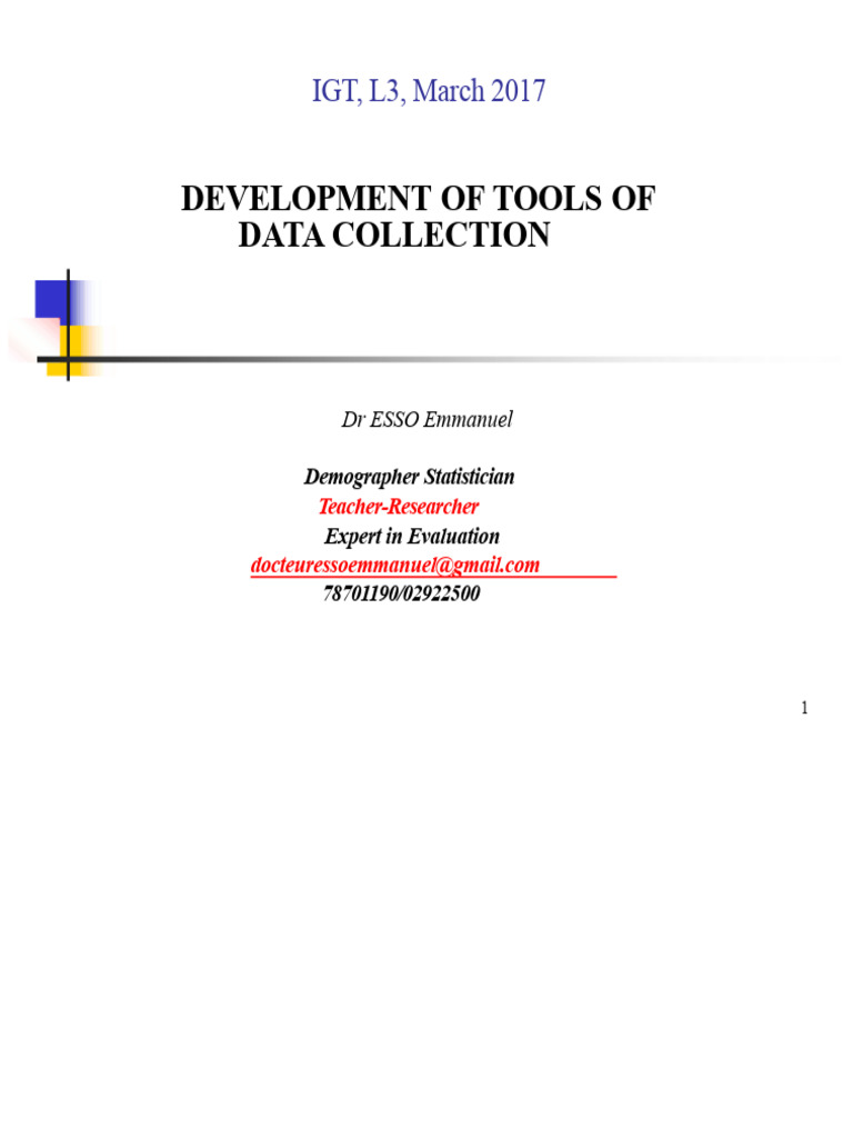 Development of Data Collection Tools | PDF | Qualitative Research ...