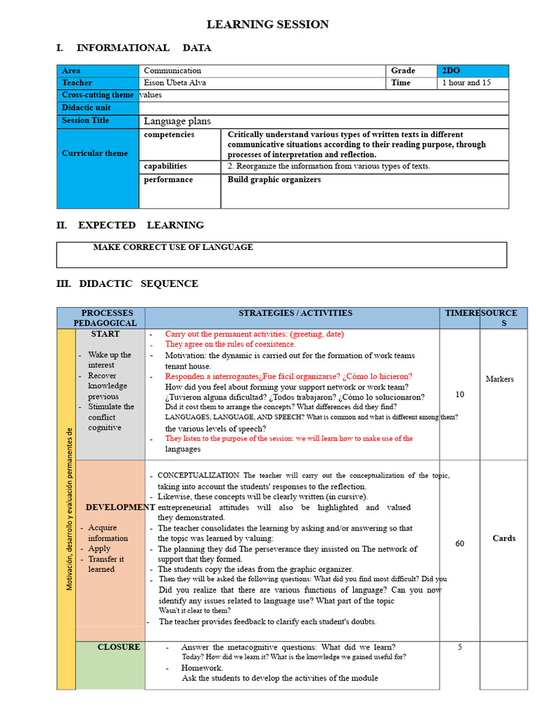 Session Language Flats | PDF | Learning | Communication