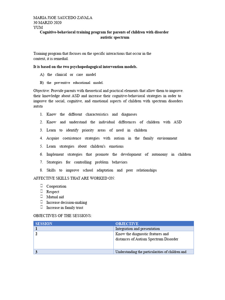 Na Yum | PDF | Autism | Behavioural Sciences