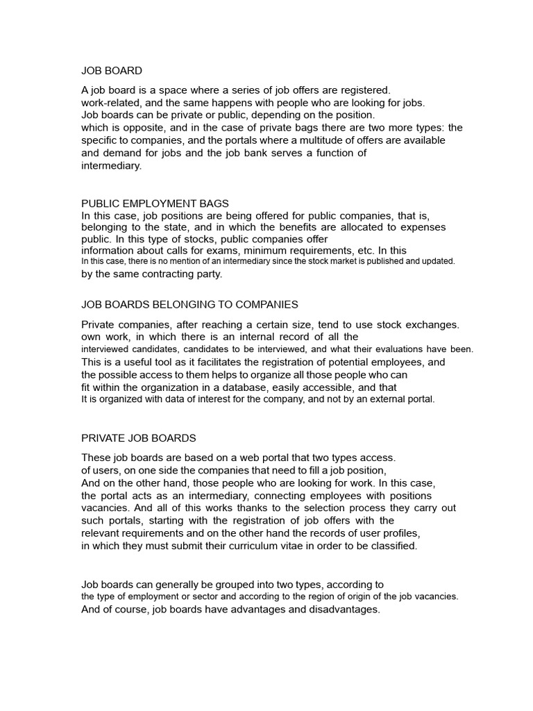 Job Board | PDF | Employment | Business