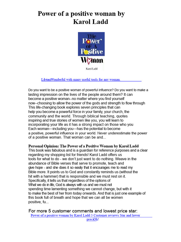 Power of A Positive Woman by Karol Ladd - Find Out Why I Love It! | PDF