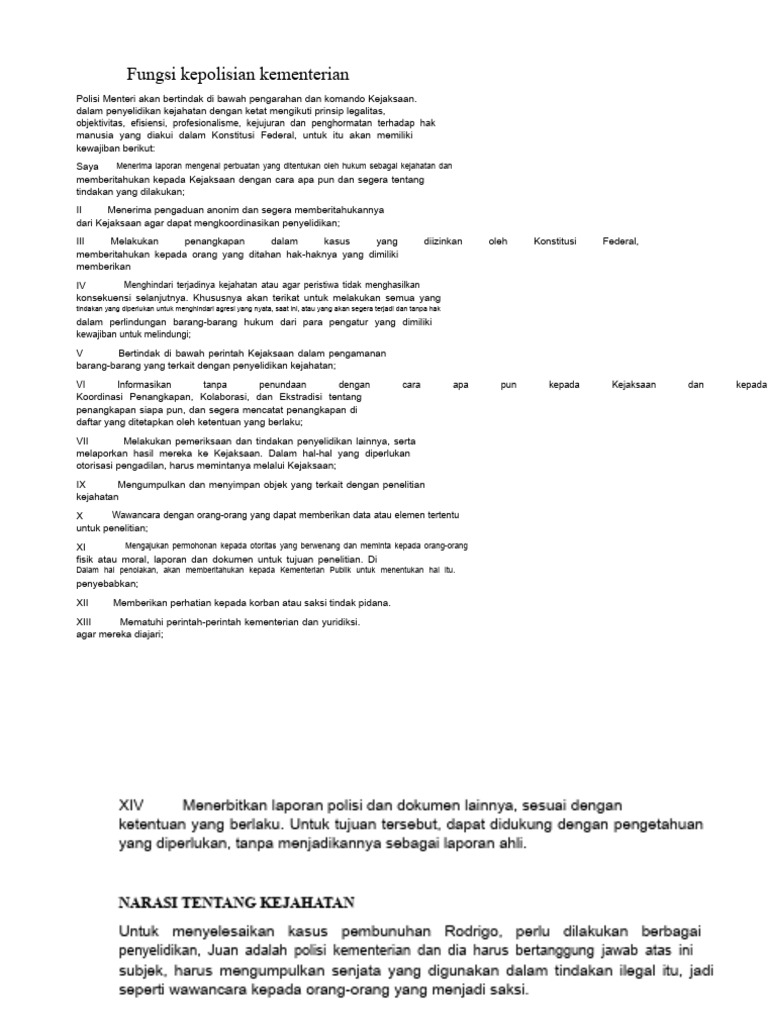 Tugas Polisi Kementerian dalam Penyelidikan | PDF